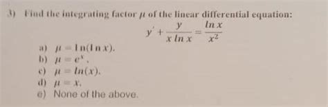 solved 1 biud the integrating factor μ of the linear