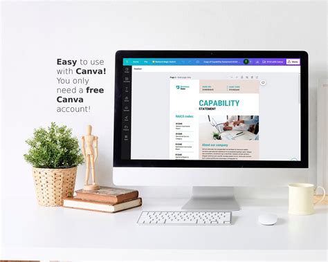 Capability Statement Template Canva Editable Flyer Business Profile