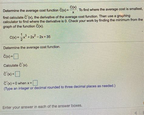 solved determine the average cost function c x to