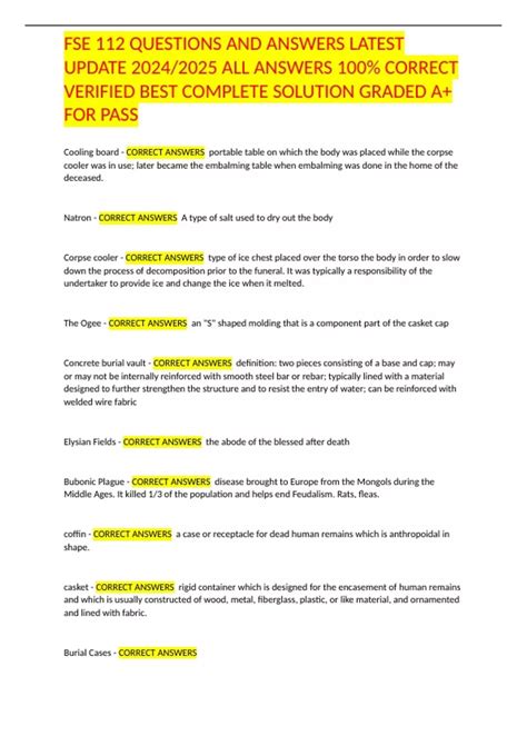 Fse 112 Questions And Answers Latest Update 2024 2025 All Answers 100 Correct Verified Best