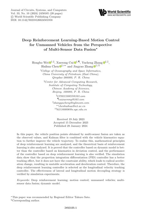 deep reinforcement learning based motion control for unmanned vehicles
