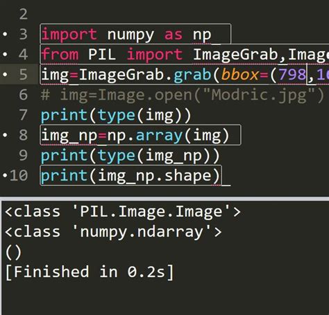 Python 3 X Grab Image From Screen To Numpy Array And Display It As Black And White Image