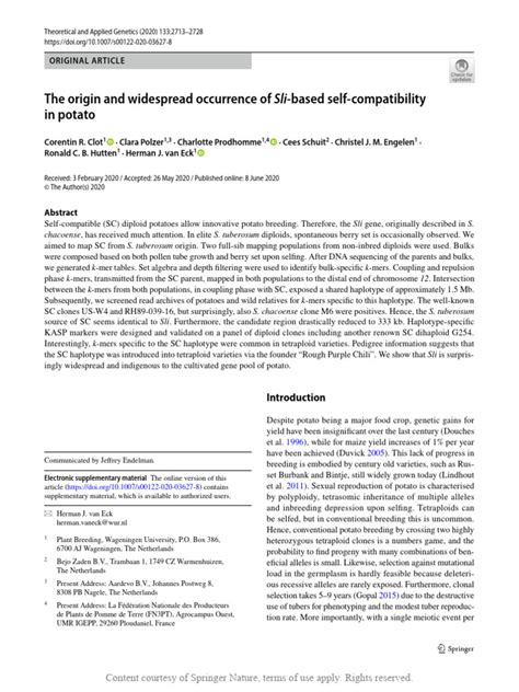 The Origin And Widespread Occurrence Of Sli Based Pdf Ploidy