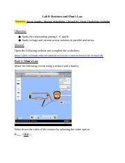 Lab Docx Lab Resistors And Ohm S Law Name S Steven Sanders Mariam Mchedlidze Christal
