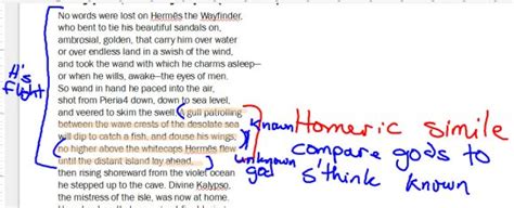 Homeric Simile Our English Class