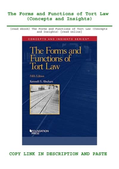 [read ebook] the forms and functions of tort law concepts and insights