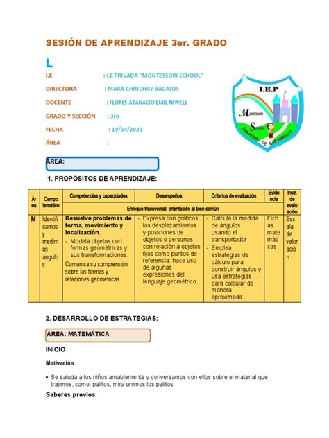 SESIÓN DE APRENDIZAJE 3er - GRADO PERSONAL SOCIALsin ...