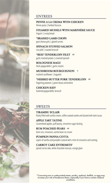 Private Chef Menu Gatlinburg Gourmet