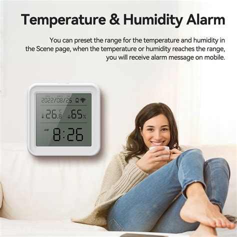 Minco Home Smart Zigbee Temperature Humidity Sensor With Backlight Digital Hygrometer And