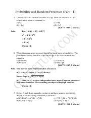 Probability And Random Processes Part I Pdf Probability And Random Processes Part I The