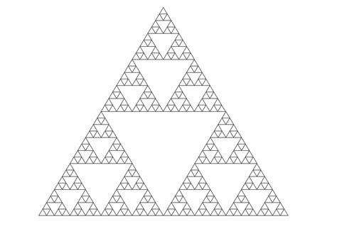 take the boundary of a triangle make three reduced copies quizlet