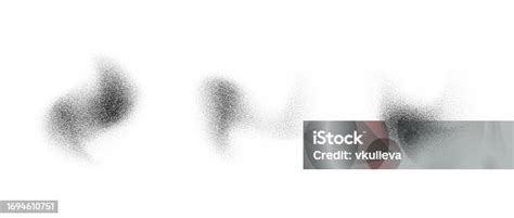 추상적인 유체 점묘 그라데이션 스플래시 노이즈 그레인 텍스처가 모양 세트를 얼룩지게 합니다 흑백 점선 스프레이 쉐이드와 모래 먼지 얼룩 하프톤 스플래터는 컬렉션을 형성합니다