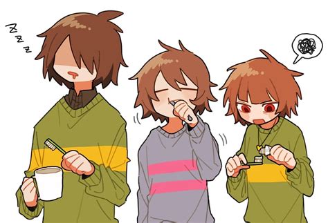 Frisk Chara And Kris Undertale And 1 More Drawn By Tadeno Danbooru