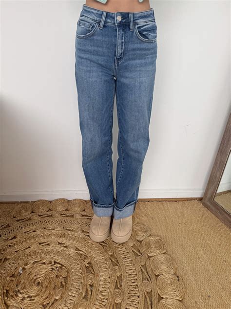 Arceli High Rise Cuffed Jean Womens Clothing The Pink Turtle