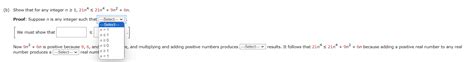 solved b show that for any integer n≥1 21n4≤21n4 9n2 6n