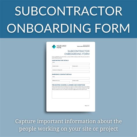 Subcontractor Onboarding Form Acacia Safety Consulting