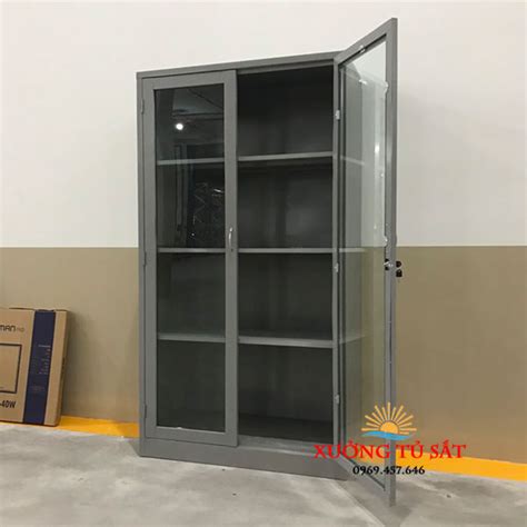 Tủ Sắt Đựng Tài Liệu 2 Cánh Kính K2 Xưởng Tủ Sắt