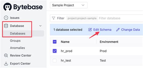 schema editor bytebase docs