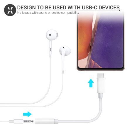 Olixar Samsung Galaxy S FE USB C To Mm Adapter White