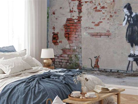 Fotobehang Banksy Rat Girl Fotobehang