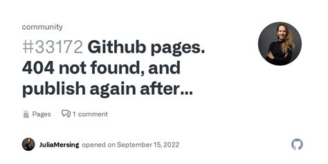 Github Pages 404 Not Found And Publish Again After Unpublishing The