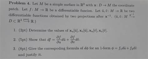 solved problem 4 let m be a simple surface in r3 with x d