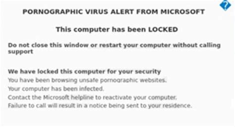 PORNOGRAPHIC VIRUS ALERT FROM MICROSOFT WHAT IS IT