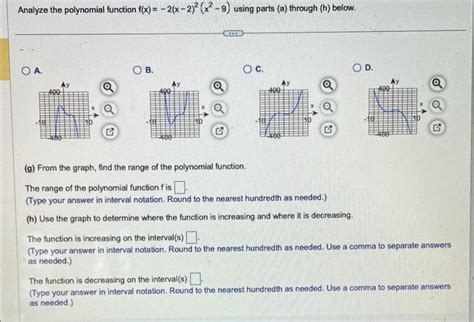 solved analyze the polynomial function f x −2 x−2 2 x2−9