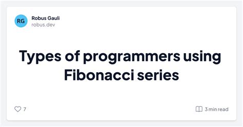 types of programmers using fibonacci series