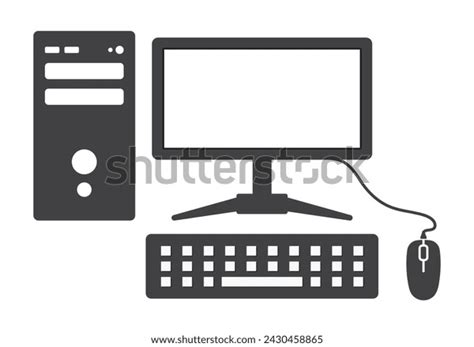 Personal Computer Vector Illustration Keyboard Mouse Stock Vector Royalty Free