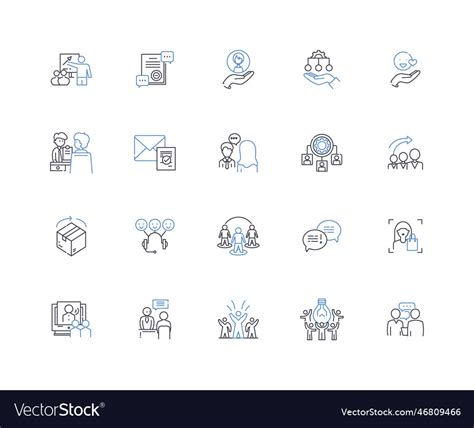 Client Satisfaction Line Icons Collection Vector Image