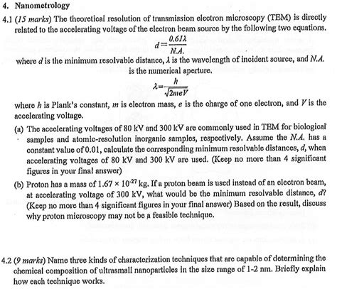 Solved 4 ﻿nanometrology 41 15 ﻿marks ﻿the Theoretical