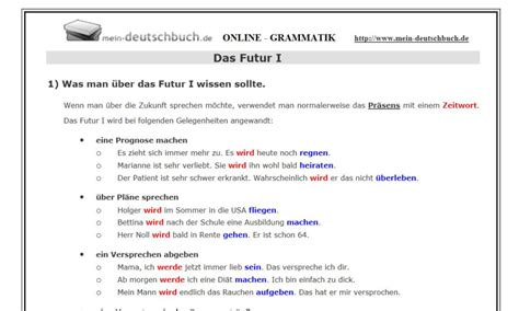 Futur 1 Und Futur 2 Wir Lernen Online