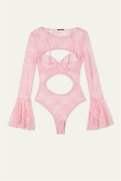Body Sgambato Manica Lunga Balconcino Blooming Lace | Tezenis