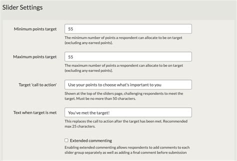 Slider Settings Delib Knowledge Base