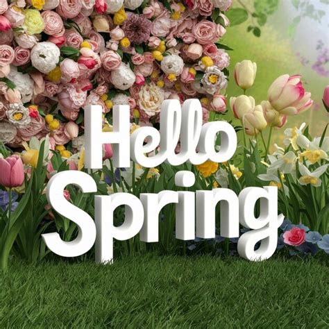 Premium Photo A Happy Spring Message In White Letters That Say Hello