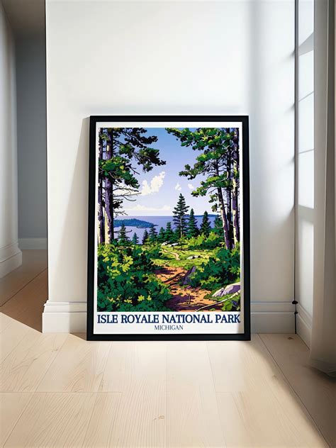 Isle Royale National Park Travel Posters Isle Royale Hike Trail Wall