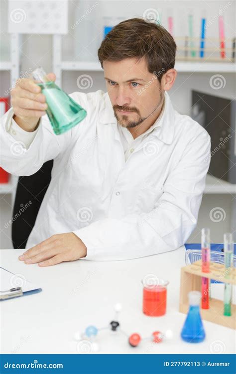 Lab Technician Checking Material Stock Image Image Of Expertise