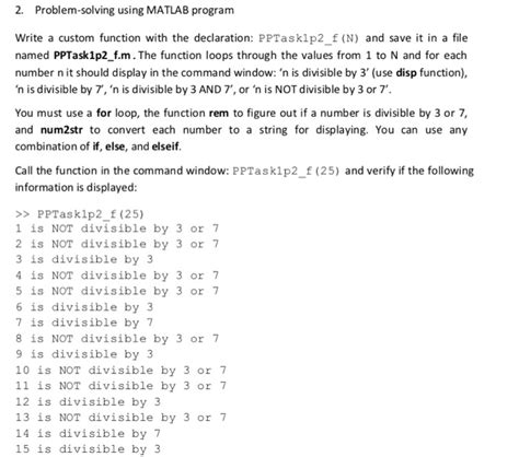 Solved 2 Problem Solving Using Matlab Program Write A