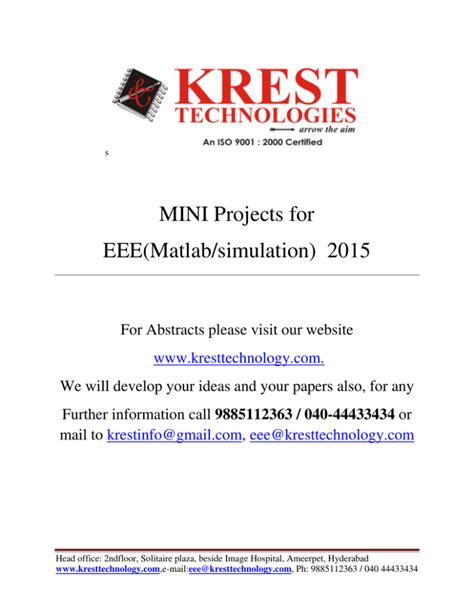 Mini Projects For Eeematlabsimulation 2015
