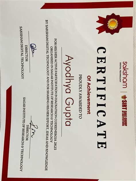 Ayodhya Gupta On Linkedin Certification Of Sakaham Digital Technology