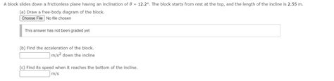 Solved A Block Slides Down A Frictionless Plane Having An Chegg Com