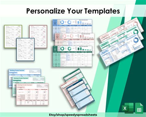 Custom Excel Google Sheets Templates Automatic Templates Easy Printing Multiple Colors