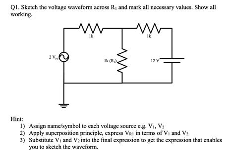 Solved Q1 ﻿sketch The Voltage Waveform Across R1 ﻿and Mark