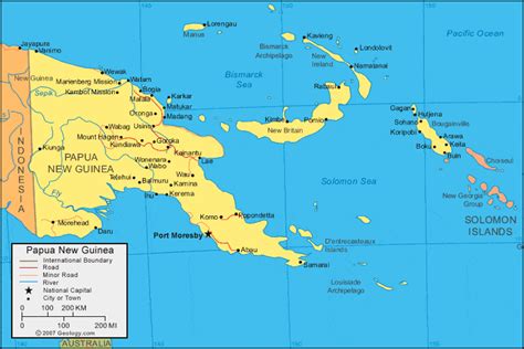Papua New Guinea Location On World Map