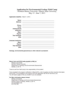 Fillable Online Niu Additional Application For Non NIU Babes Northern Illinois Niu