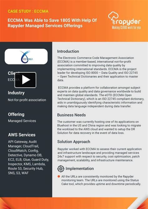 PPT AWS Managed Cloud Services Case Study Of ECCMA PowerPoint Presentation Free To Download