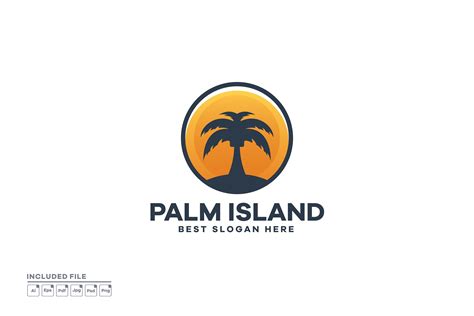 Palm Tree Logo Design Template Graphic By Yuanesei · Creative Fabrica