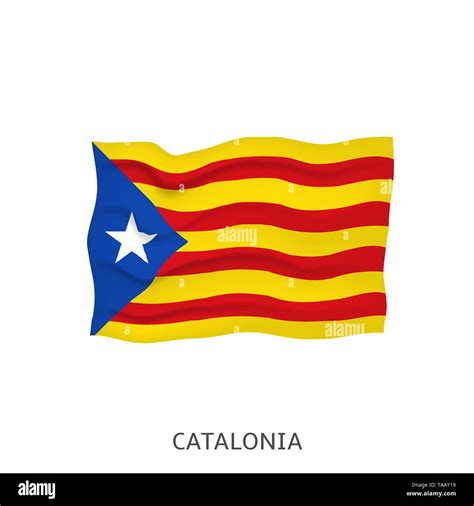 Flag Of Catalonia Catalonian Waving Flag Vector Illustration Stock