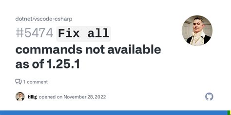 `fix All` Commands Not Available As Of 1251 · Issue 5474 · Dotnet